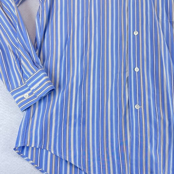 Faconnable | Shirts | Vintage Faconnable Mens M Blue Yellow Striped ...